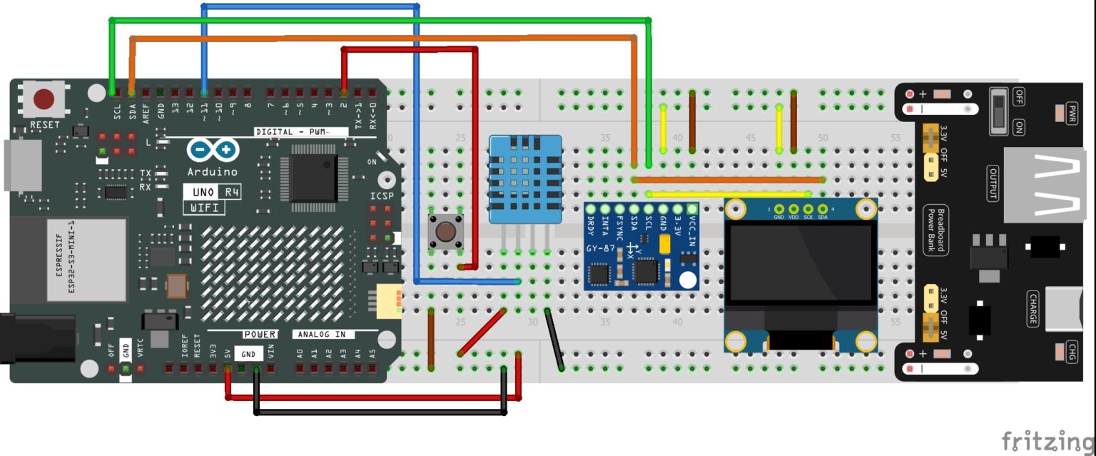 Schematic of Arduino Portable Weather Station | Technology Tutorials